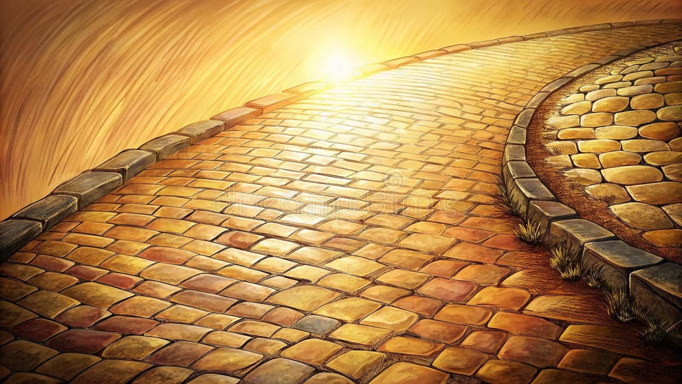 Charming Cobblestone Pathway Drawing Rustic Design Element with Ample ...