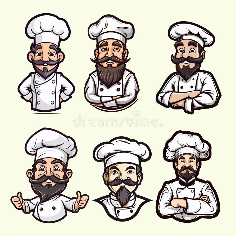 Charming Collection of Playful Cartoon Chef Illustrations with Unique ...