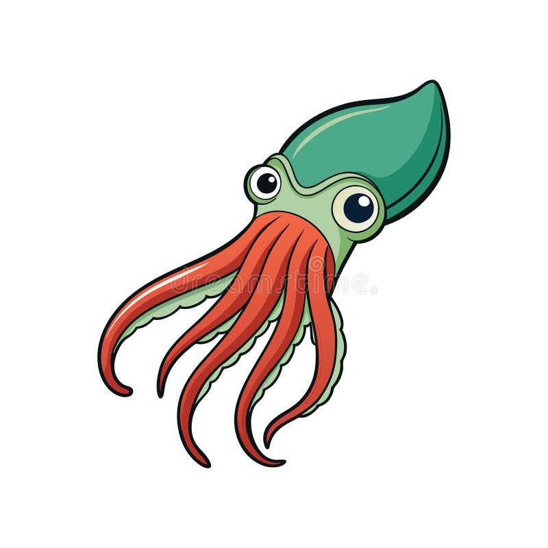 Charming Cuttlefish Colorful Art Creation Stock Illustration ...