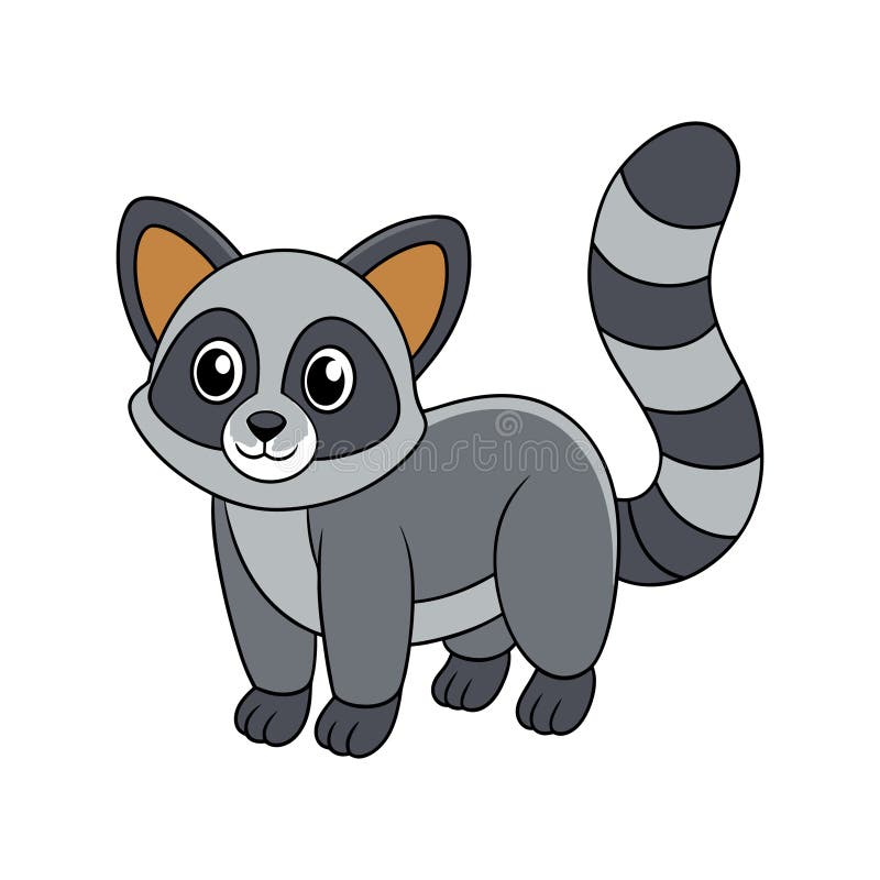 Charming Ringtail Coloring Design for Kids Stock Image - Illustration ...
