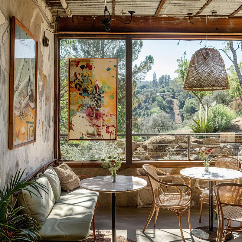 Charming Countryside Cafe with Rolling Hills Views and Rustic Modern ...