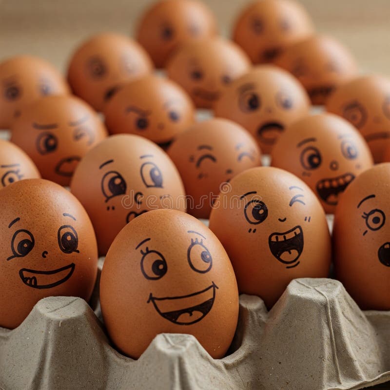 "Laughing and Smiling Eggs: a Playful Cartoon Concept" Stock ...