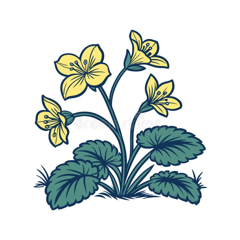 Charming Creeping Jenny Flower Artwork Stock Illustration ...