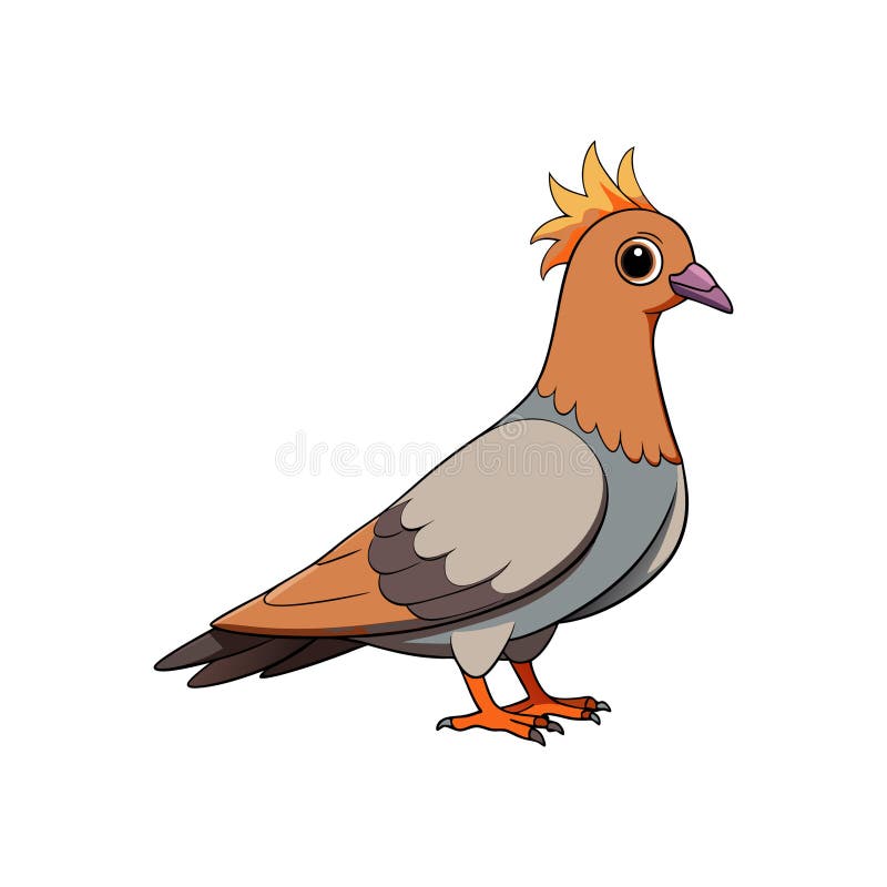 Charming Crested Pigeon Design Stock Illustration - Illustration of ...