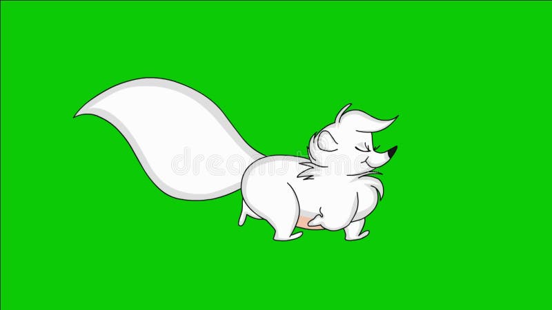 2D Animation of a Furry White Fox Walking on a Green Screen Stock Video ...