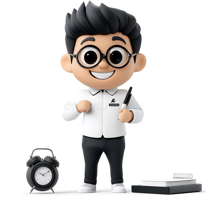 Cartoon Smart Assistant Reminding User of Tasks Stock Illustration ...