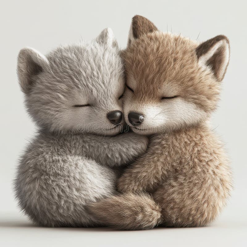 Adorable 3D Illustrations of Baby Animals Cuddling Together in an ...