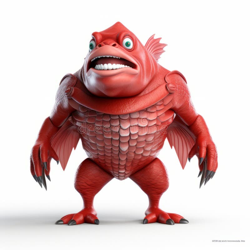 The Evil Fish Tries To Kill the Sad and Scared Little Fish, Doodle Icon ...