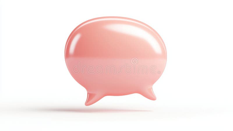 3D Peach Speech Bubble Cute Glossy Chat Frame Stock Illustration ...