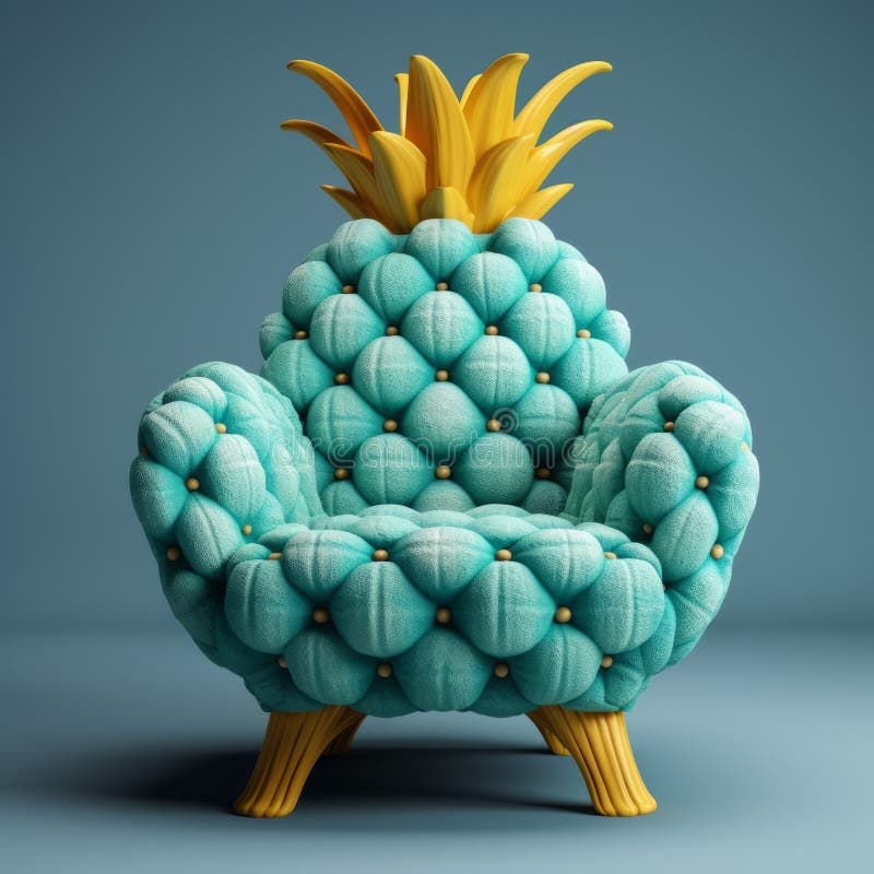 Charming 3d Pineapple Chair by Mike Wright Stock Illustration ...