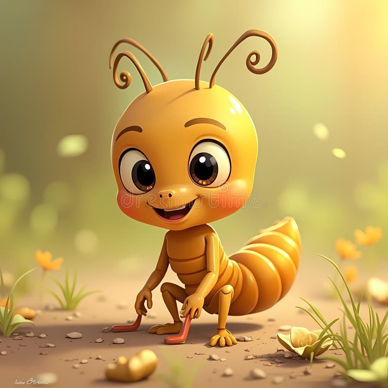 Adorable Cartoon Ant stock illustration. Illustration of face - 382320419