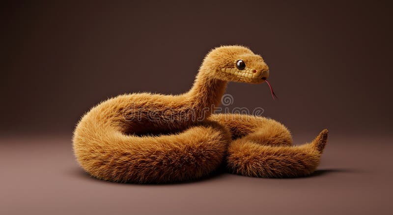 Adorable Fluffy Snake 3D Render: a Cute and Unique Digital Artwork of a ...
