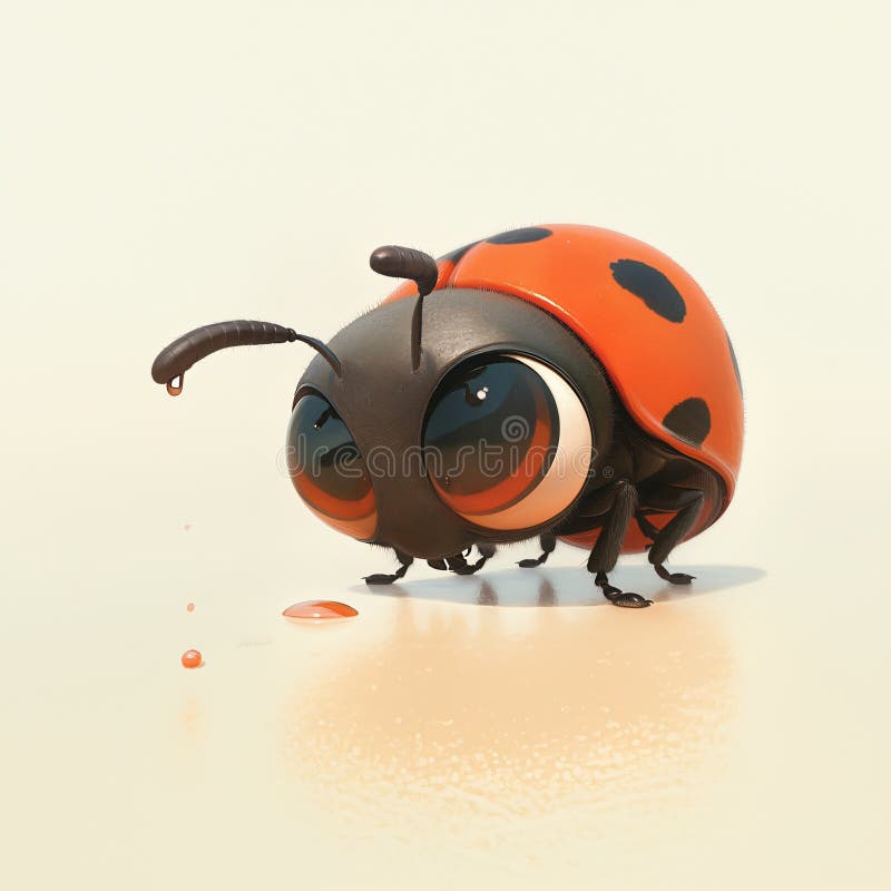 Adorable Cartoon Ladybug Character 3D Render Big Eyes Cute Insect ...
