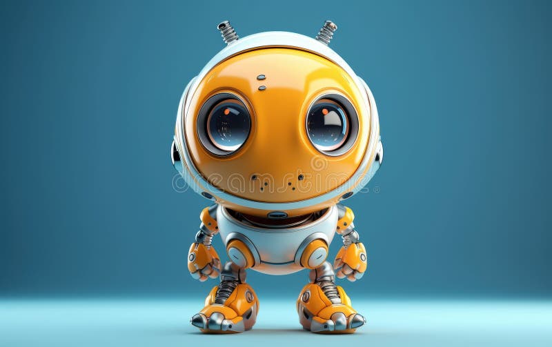Adorable Orange Robot: a Futuristic Friend. Created by Generative ...