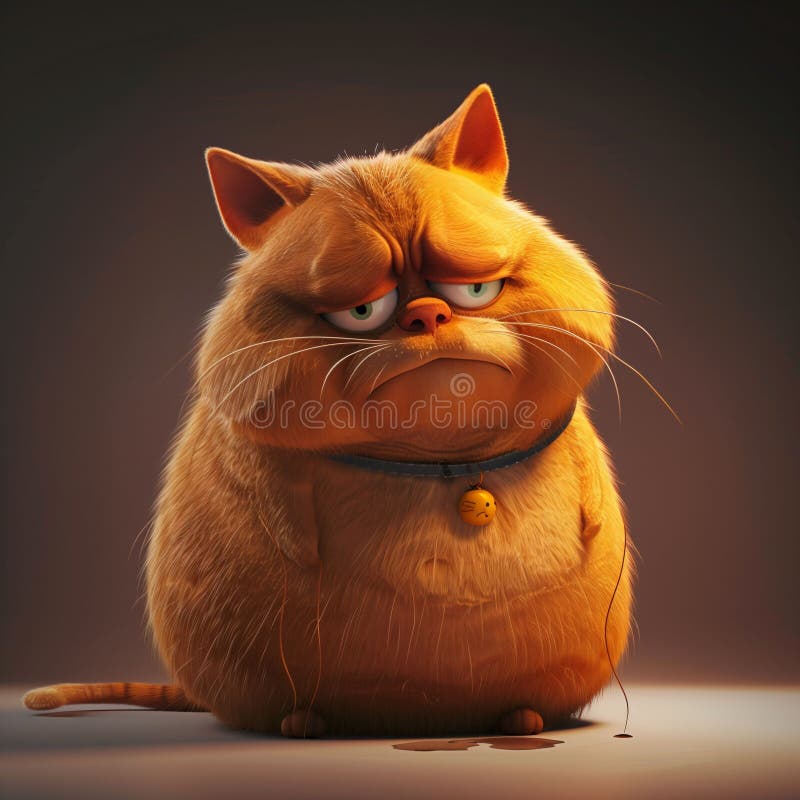 Grumpy Cartoon Cat stock illustration. Illustration of face - 322035293