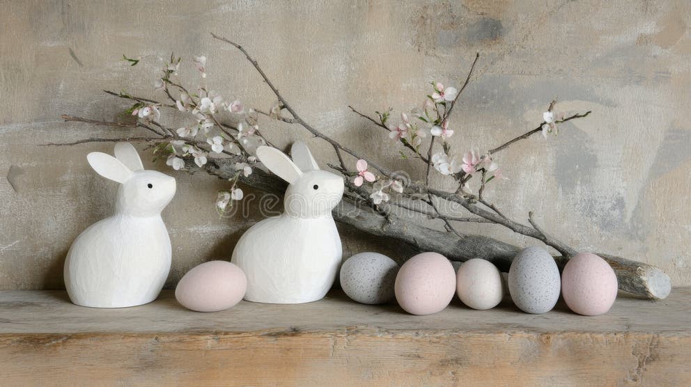 Charming Decoration Featuring an Easter Rabbit and Light Shades ...
