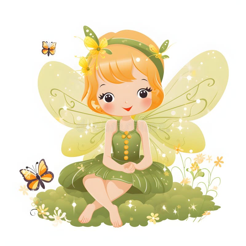 Charming and Delicate Fairy Artwork Stock Illustration - Illustration ...