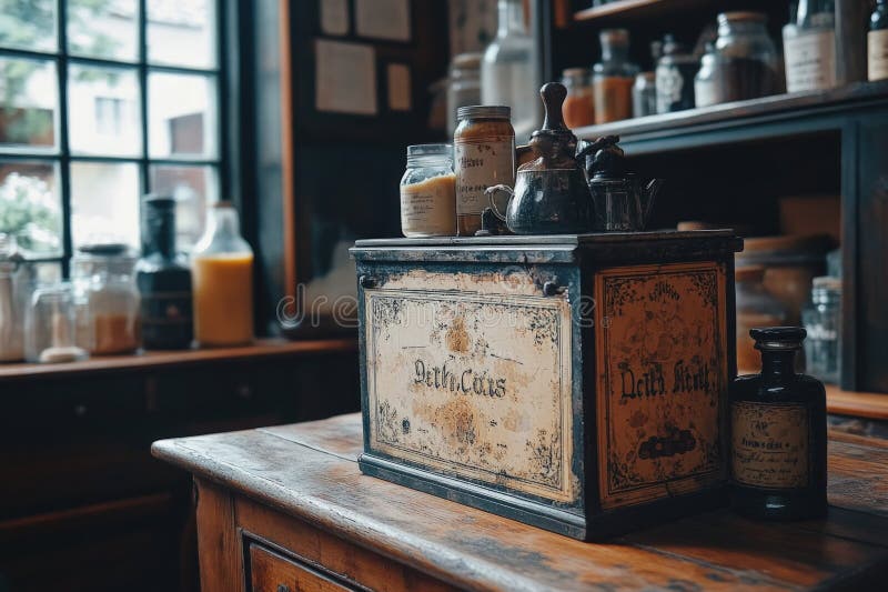 Charming Depiction Vintage Butter Churn Rustic Kitchen Stock Photos ...