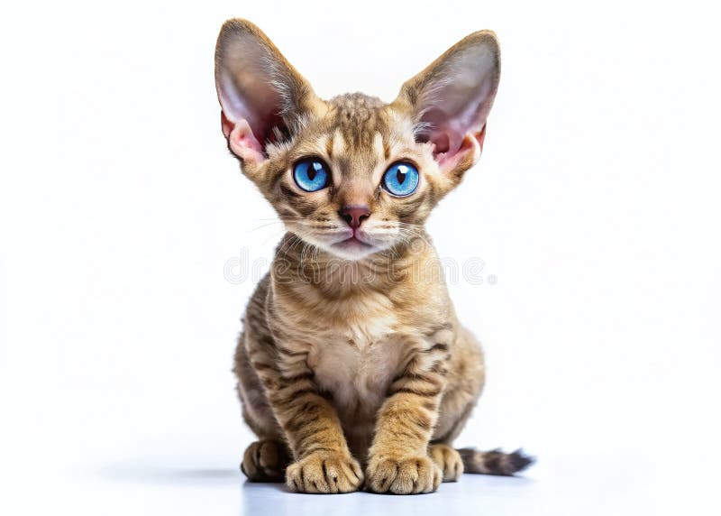Charming Devon Rex Kitten with Intriguing Gaze Adorable Sideways Pose ...