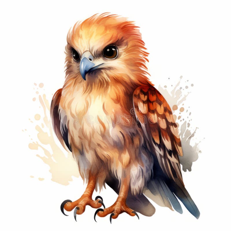 Charming Digital Drawing of a Hawk in Spray Painted Realism Style Stock ...