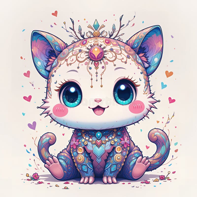 "a Charming Digital Illustration of the Cutest Thing Imaginable Stock ...