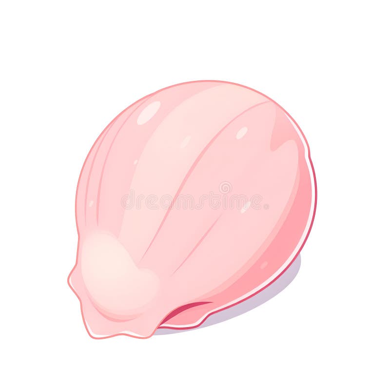 (Cute Pink Seashell Cartoon Illustration) Stock Illustration ...
