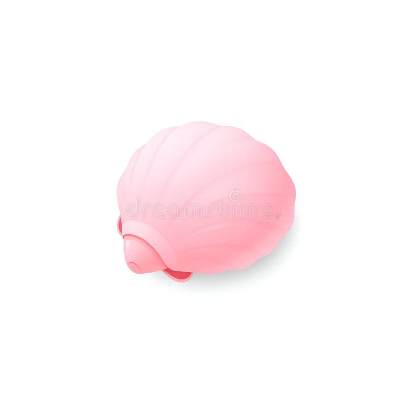 (Cute Pink Seashell Cartoon Illustration) Stock Illustration ...