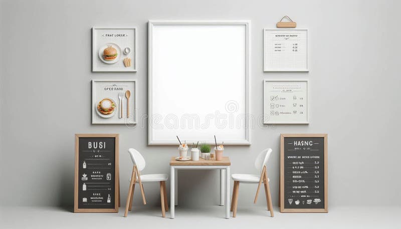 Cozy Food Setup with Menu and Blank Space Stock Illustration ...