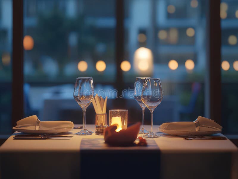 Charming Dining Table for Two with Cozy Candlelight - Romantic Dinner ...