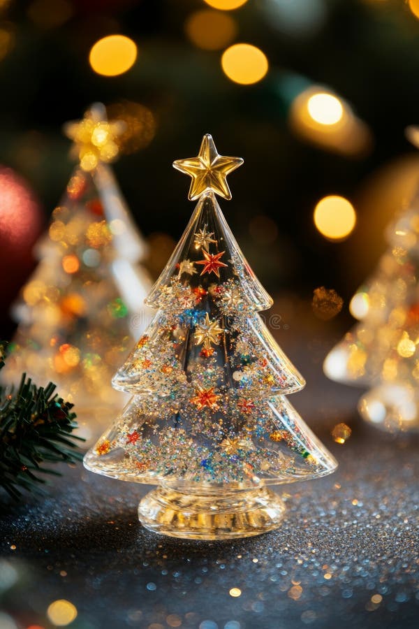 A Charming Display of Miniature Christmas Trees Adorns a Table, Each ...