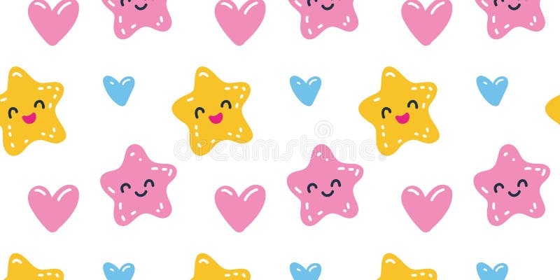 Charming Doodle Kids Elements Repeat Stock Illustration - Illustration ...