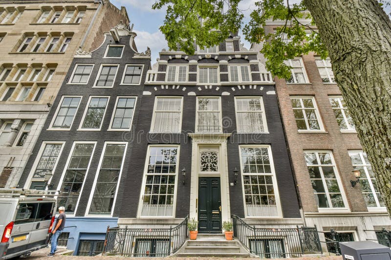 Charming Dutch Architecture in Amsterdam Editorial Image - Image of ...