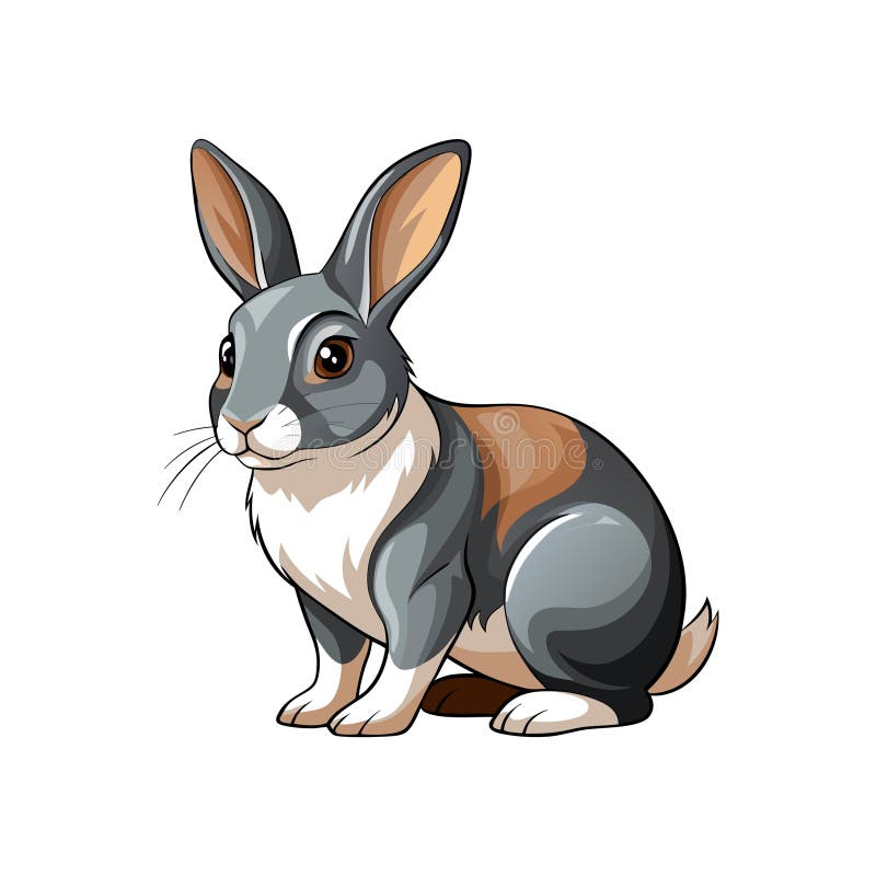 Charming Dutch Rabbit Color Illustration Stock Illustration ...