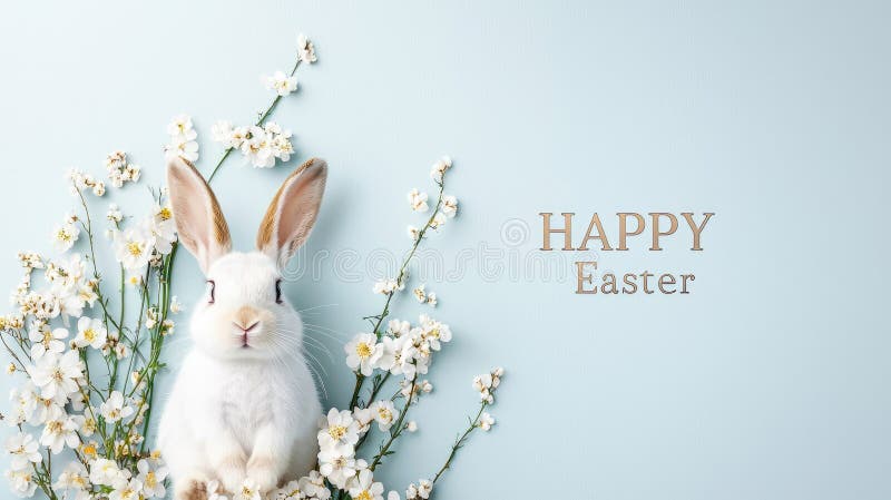 Charming Easter Design with Hand-Lettered Inscription and Soft Bunny ...