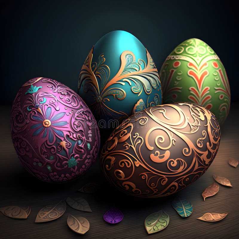 Charming Easter Eggs of the Future in Trendy Colors. Illustration of ...