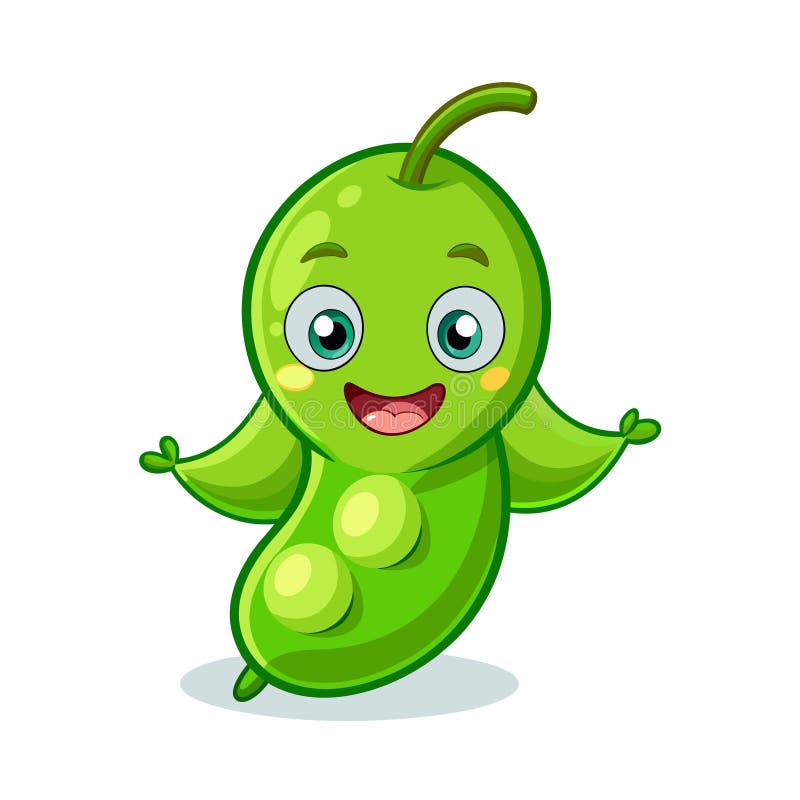 Charming Edamame Cartoon Character Design Stock Vector - Illustration ...