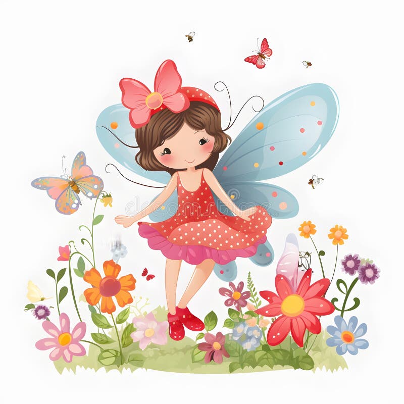 Charming enchanted sprite stock illustration. Illustration of tale ...