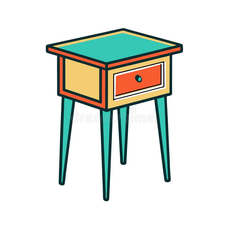 Charming End Table Visual stock illustration. Illustration of office ...