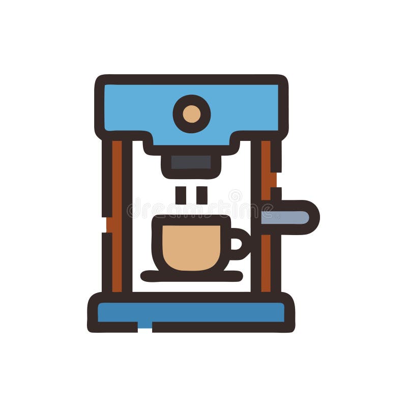 Charming Espresso Machine Graphic for Cafes Stock Illustration ...