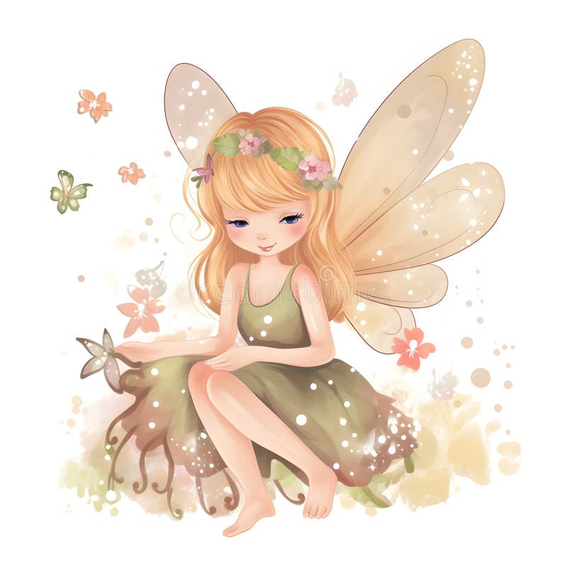 Charming Fairy Sprite Graphics Stock Illustration - Illustration of ...
