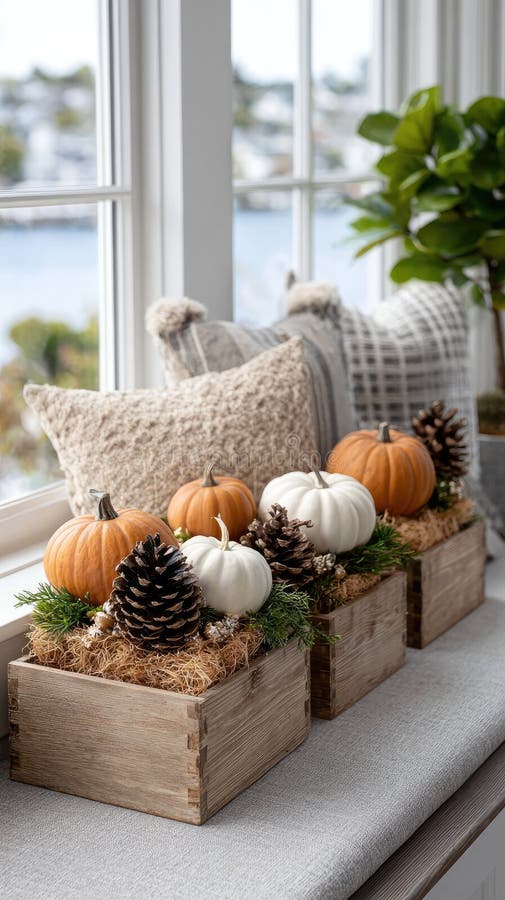 Charming Fall Window Display Showcases Pumpkins, Hay, and Rustic Decor ...