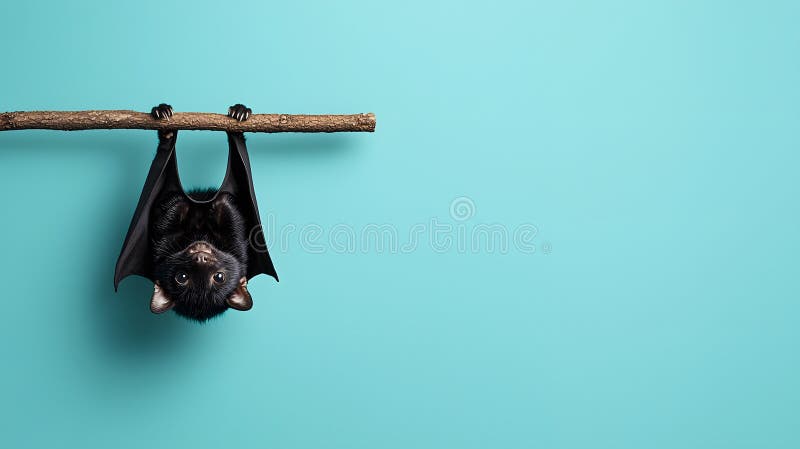 A Charming Ferret Dressed As a Bat Hangs Playfully Upside Down Against ...