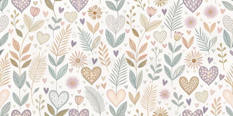 Charming Floral Heart Pattern Design for Romantic Decor. Generative AI ...