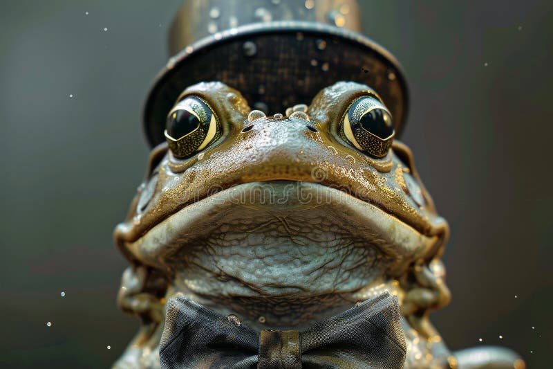 Elegant Frog with a Top Hat Stock Illustration - Illustration of ...