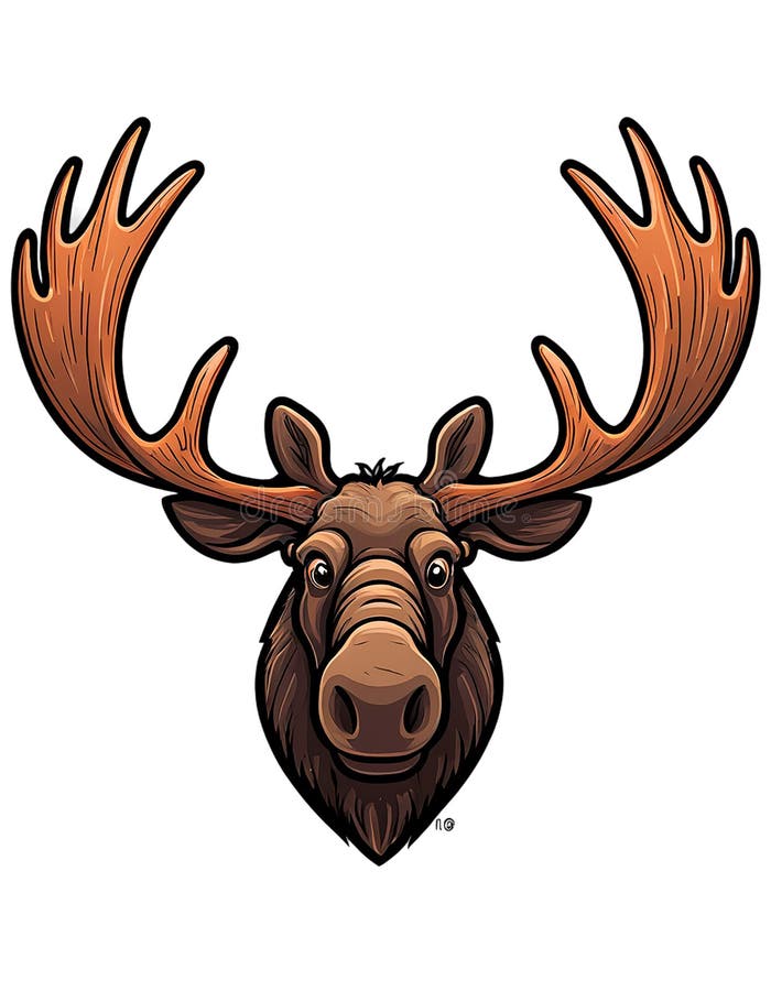 Friendly Cartoon Moose stock illustration. Illustration of wildlife ...