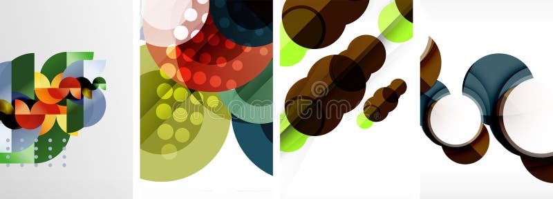 Charming Geometric Abstract Posters. Mesmerizing Set of Circles, Each ...