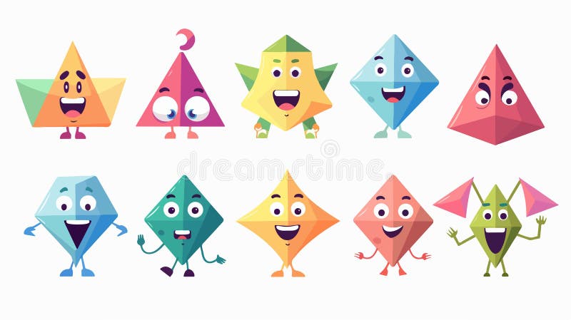 Charming Geometric Characters Set with Playful Shapes for Creative ...