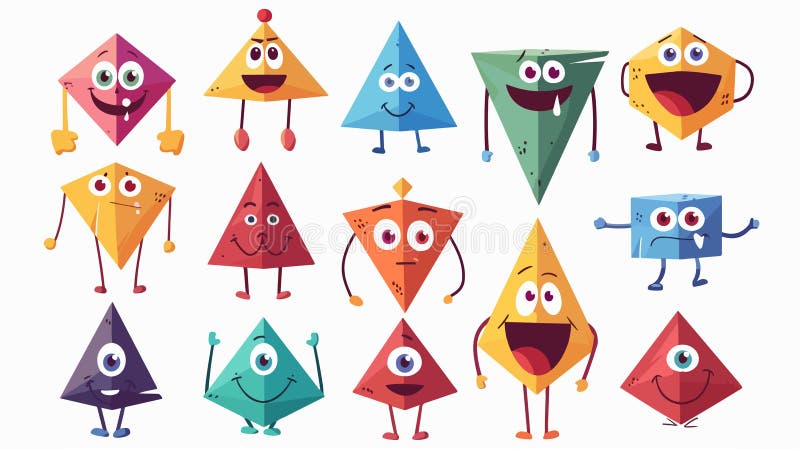 Charming Geometric Characters Set with Playful Shapes for Creative ...