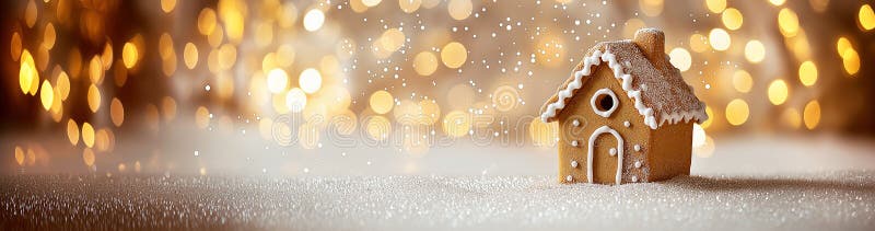 Charming Gingerbread House in Sparkling Snowy Wonderland Stock Image ...