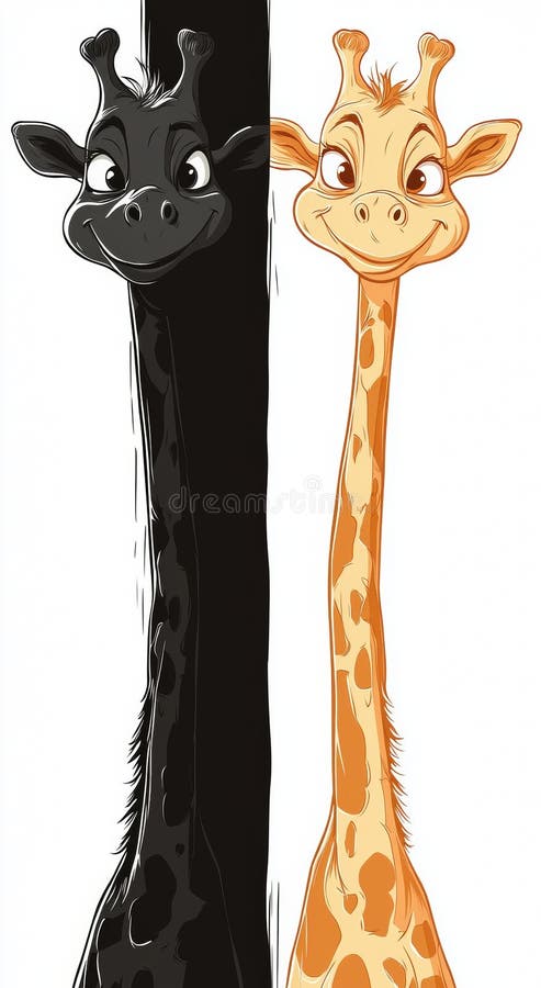 Charming Giraffe Cartoon Characters in Vibrant and Outlined Styles ...